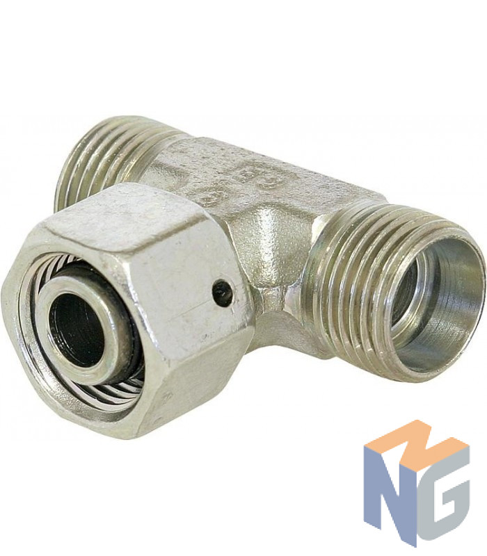 T-fitting Ø12 L series (2 male thread, 1 swivel) - Hydraulic